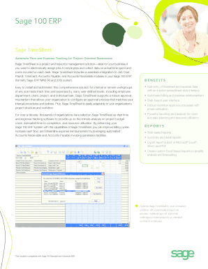 Fillable Online Sage TimeSheet* Fax Email Print - pdfFiller
