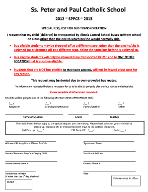 Fillable Online sppswaterloo Ss. Peter and Paul Catholic School ...