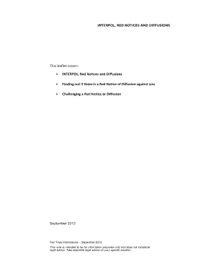 Fillable Online INTERPOL, RED NOTICES AND DIFFUSIONS Fax Email Print ...