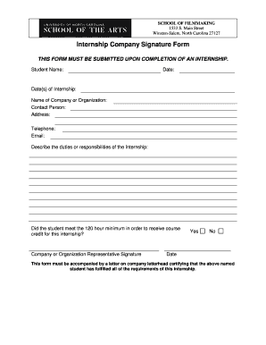 Fillable Online mis15 uncsa Internship Company Signature Form ...