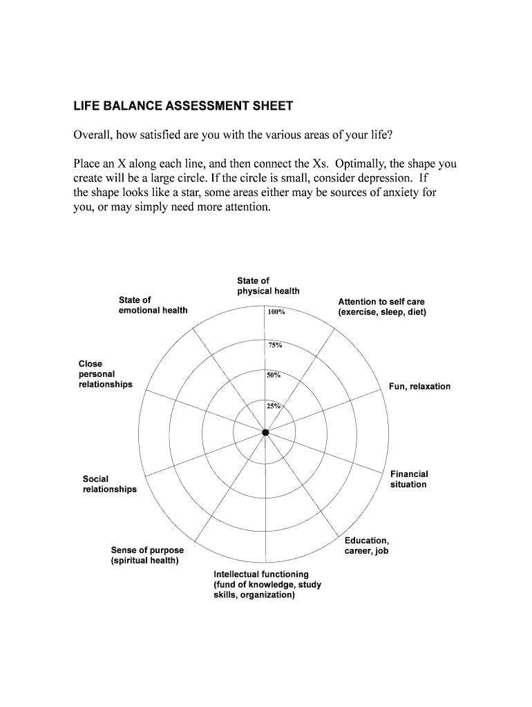 Fillable Online Life balance assessment sheet.pub - Stanford WellMD Fax ...