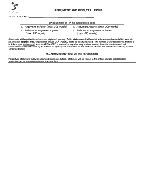 Fillable Online smvote ARGUMENT AND REBUTTAL FORM - bSMVoteb Fax Email ...