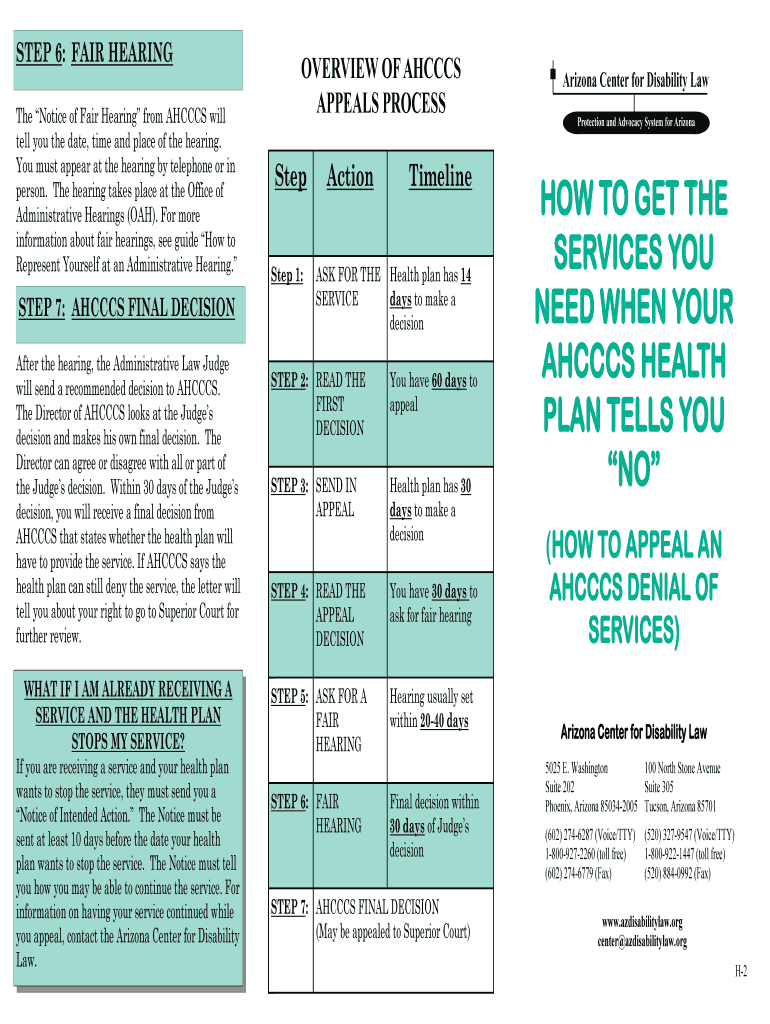 Fillable Online STEP 6: FAIR HEARING Fax Email Print - pdfFiller