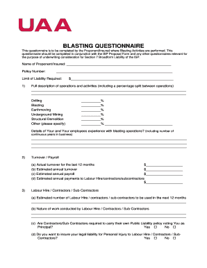 Fillable Online PILING CONTRACTORS QUESTIONNAIRE - buaabbcombau Fax ...