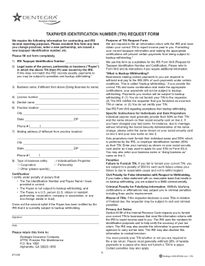 Fillable Online TAXPAYER IDENTIFICATION NUMBER (TIN) REQUEST FORM ...