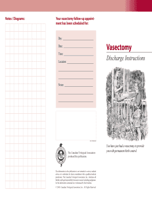 Fillable Online Notes Diagrams Your vasectomy follow-up appoint- ment ...