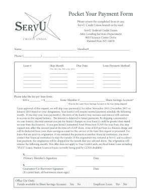 Fillable Online servu credit union form Fax Email Print - pdfFiller