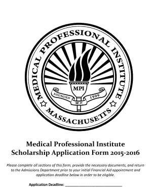 Fillable Online mpi Medical Professional Institute Scholarship ...