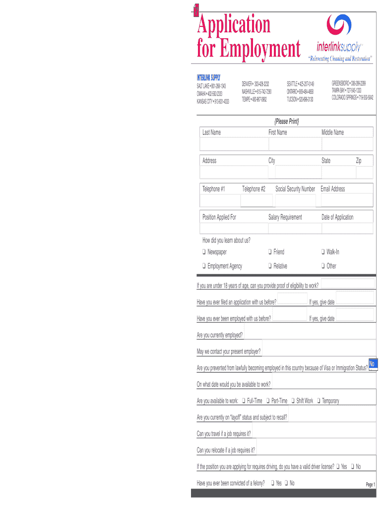 Fillable Online Applicants Application Statement for Employment Fax ...