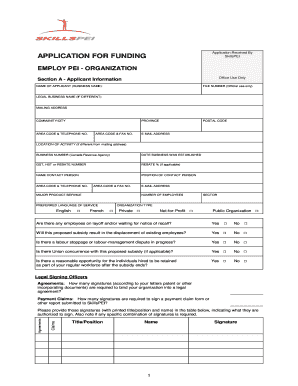 Fillable Online Employ PEI Application for Organizations - SkillsPEI ...