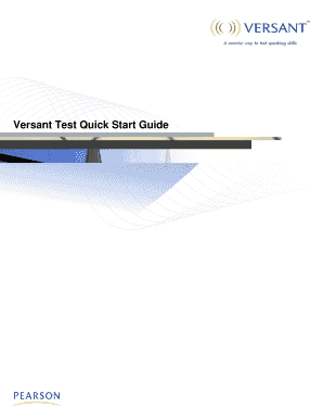 Fillable Online Versant Test Quick Start Guide Fax Email Print - pdfFiller