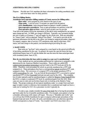 Fillable Online ANESTHESIA BILLING CODING Fax Email Print - pdfFiller
