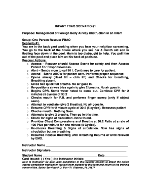 Fillable Online INFANT FBAO SCENARIO 1 Purpose Management of Foreign ...
