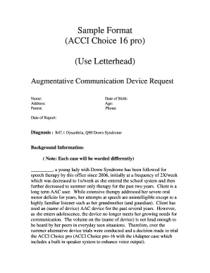Fillable Online Sample Format ACCI Choice 16 pro Use Letterhead Fax ...
