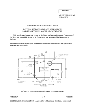 Fillable Online METRIC 25 June 2001 PERFORMANCE SPECIFICATION SHEET Fax Email Print - pdfFiller