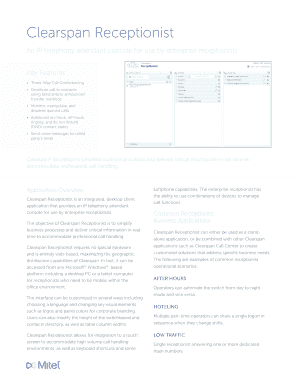 Fillable Online Clearspan Receptionist Fax Email Print - pdfFiller