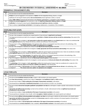 Ib Chemistry Ia Rubric - Fill Online, Printable, Fillable, Blank ...
