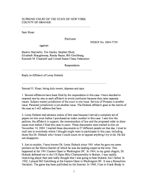 Fillable Online Reply to Affidavit of Leroy Dubeck (PDF Format) - Sam ...