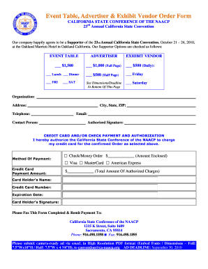 Fillable Online ca-naacp Event Table Advertiser amp Exhibit Vendor ...