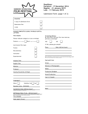 Fillable Online EIFF Submissions Form 2014-2015.doc Fax Email Print - pdfFiller