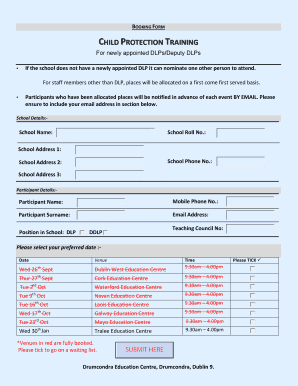Fillable Online ecdrumcondra CHILD PROTECTION TRAINING Fax Email Print ...