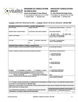 Fillable Online vitalitenb Formulaire de demande de consultation en oncologie - vitalitenb Fax ...