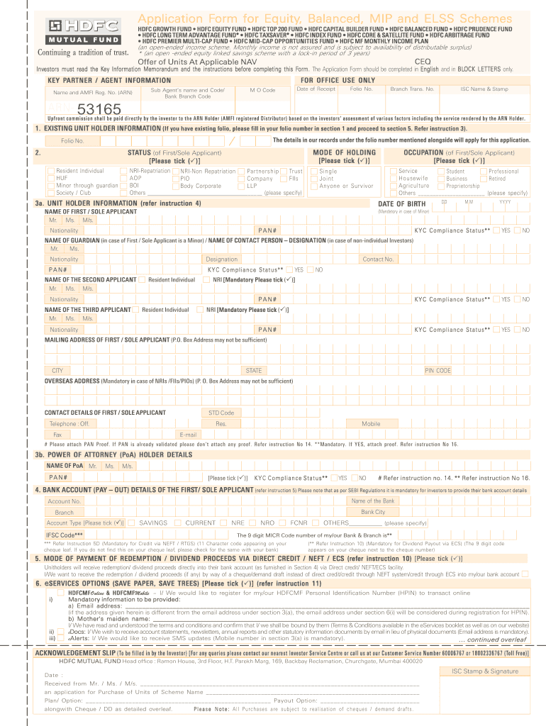 Fillable Online Common application form for equity.pdf Fax Email Print ...