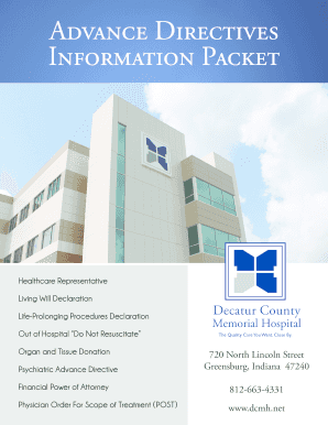 Fillable Online dcmh Advance Directives Information Packet - dcmh Fax ...