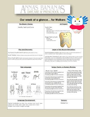 Fillable Online Our week at a glance for Walkers Fax Email Print ...