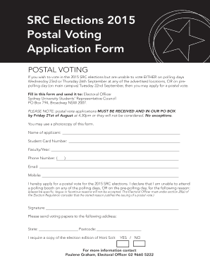 Fillable Online Postal Voting Fax Email Print - pdfFiller
