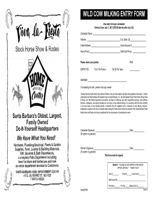 Fillable Online WILD COW MILKING ENTRY FORM - Santa Barbara Fiesta ...