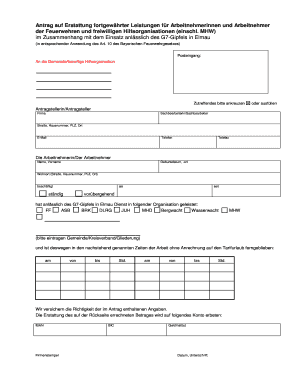 Ausfüllbar Online Antrag auf Erstattung fortgewhrter Leistungen fr Arbeitnehmerinnen und ...