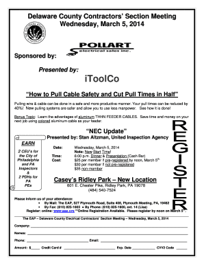 Fillable Online IToolCo How to Pull Cable Safety and Cut Pull Times in ...