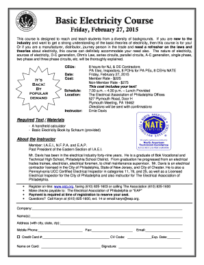 Fillable Online Basic Electricity Course - The Electrical Association ...