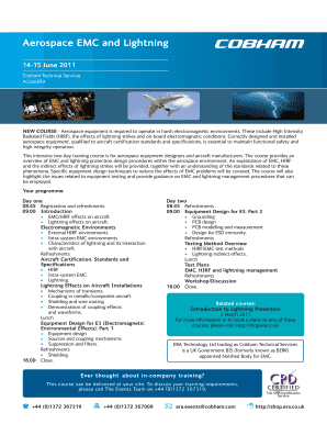 Fillable Online Aerospace EMC aerospace EMC lightning aircraft ...