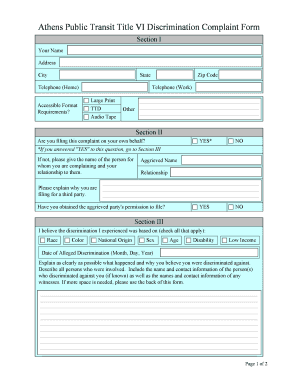 Fillable Online athenstransit Athens Public Transit Title VI ...