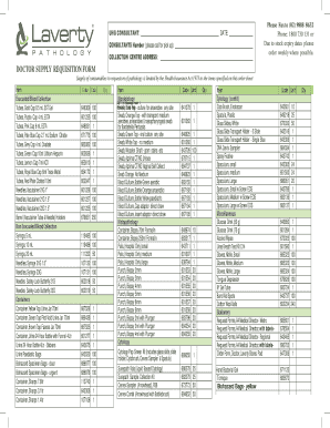 Fillable Online COLLECTION CENTRE ADDRESS DOCTOR SUPPLY REQUISITION ...