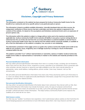 Fillable Online Disclaimer, Copyright and Privacy Statement Fax Email ...