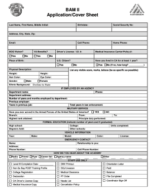 Fillable Online theacademy ca BAM II Cover Sheet.doc Fax Email Print ...