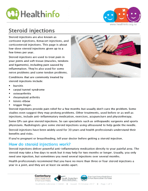Fillable Online Steroid injections are also known as Fax Email Print ...