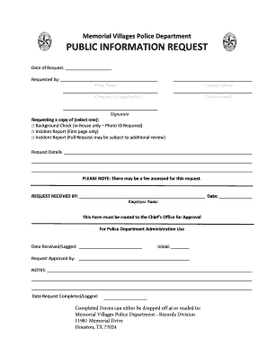 Fillable Online mvpdtx Memorial Villages Police Department PUBLIC ...