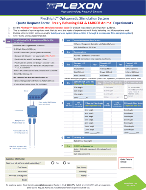 Fillable Online PlexBright Optogenetic Stimulation System Quote Request Form ... Fax Email Print ...