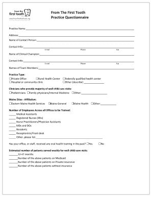 Fillable Online fromthefirsttooth From The First Tooth Practice ...