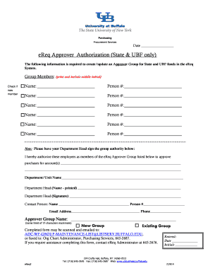 Fillable Online business buffalo eReq Approver Authorization (State ...