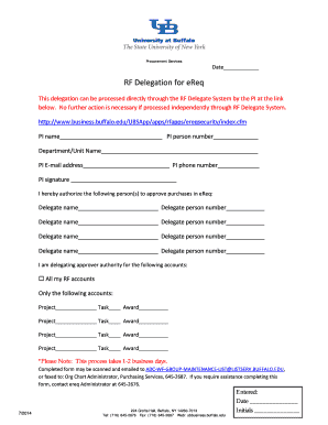 Fillable Online business buffalo RF Delegation request form for eReq 2 ...