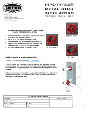 Fillable Online PIPE-TYTES METAL STUD INSULATORS - gonefcocom Fax Email ...