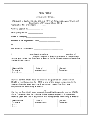 Fillable Online FORM 'DIR-8' Intimation by Director Pursuant to Section ...