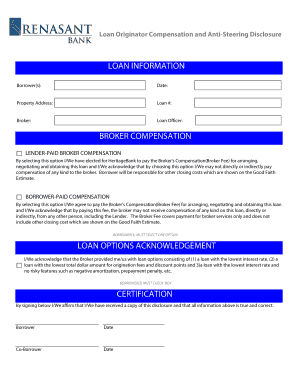 Fillable Online Loan Originator Compensation and Anti-Steering ...