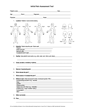 Fillable Online Initial Pain Assessment Tool - bIdealCMEb Fax Email ...