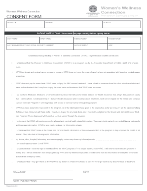 Fillable Online Womens Wellness Connection CONSENT FORM Fax Email Print ...
